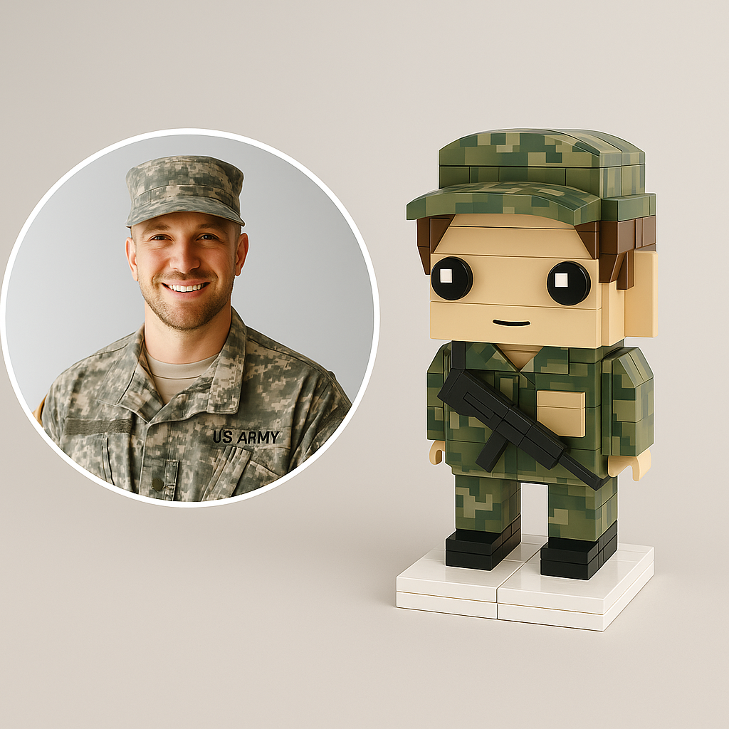 Custom Soldier Brick Figurine – Personalized Military Mini Figure Gift ...
