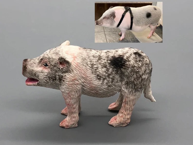 Custom Pig Figurine | Personalized Pig Sculpture from Photo – Couple of ...